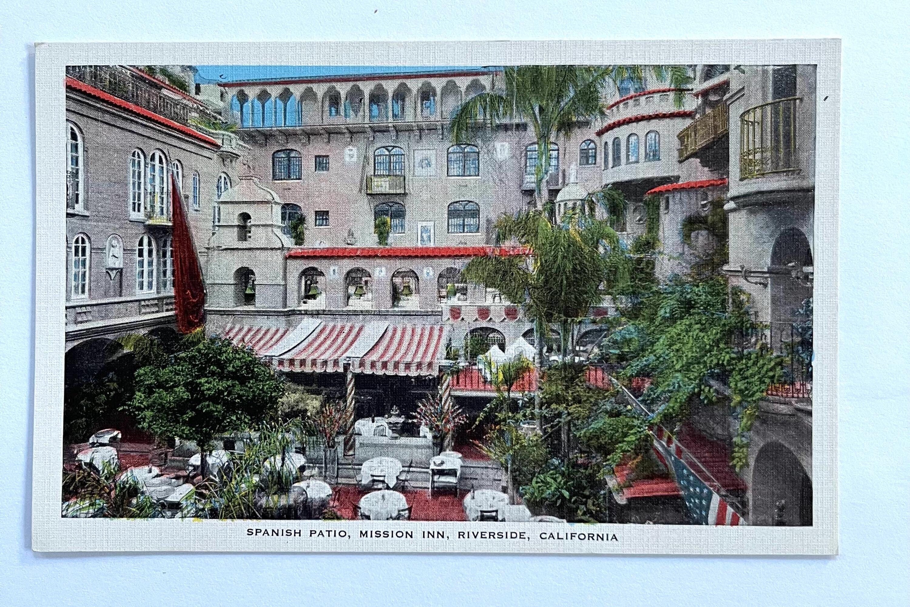 Riverside, California - Mission Inn Vintage Postcard Spanish Patio ...