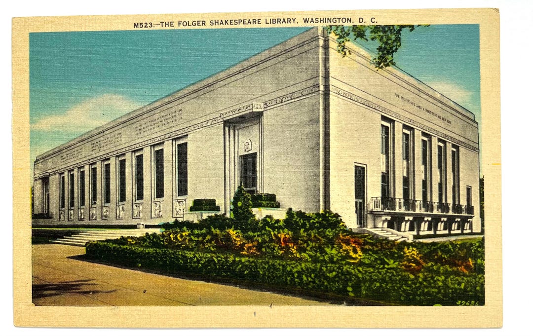 The Folger Shakespeare Library Building, Washington, DC Vintage Linen ...