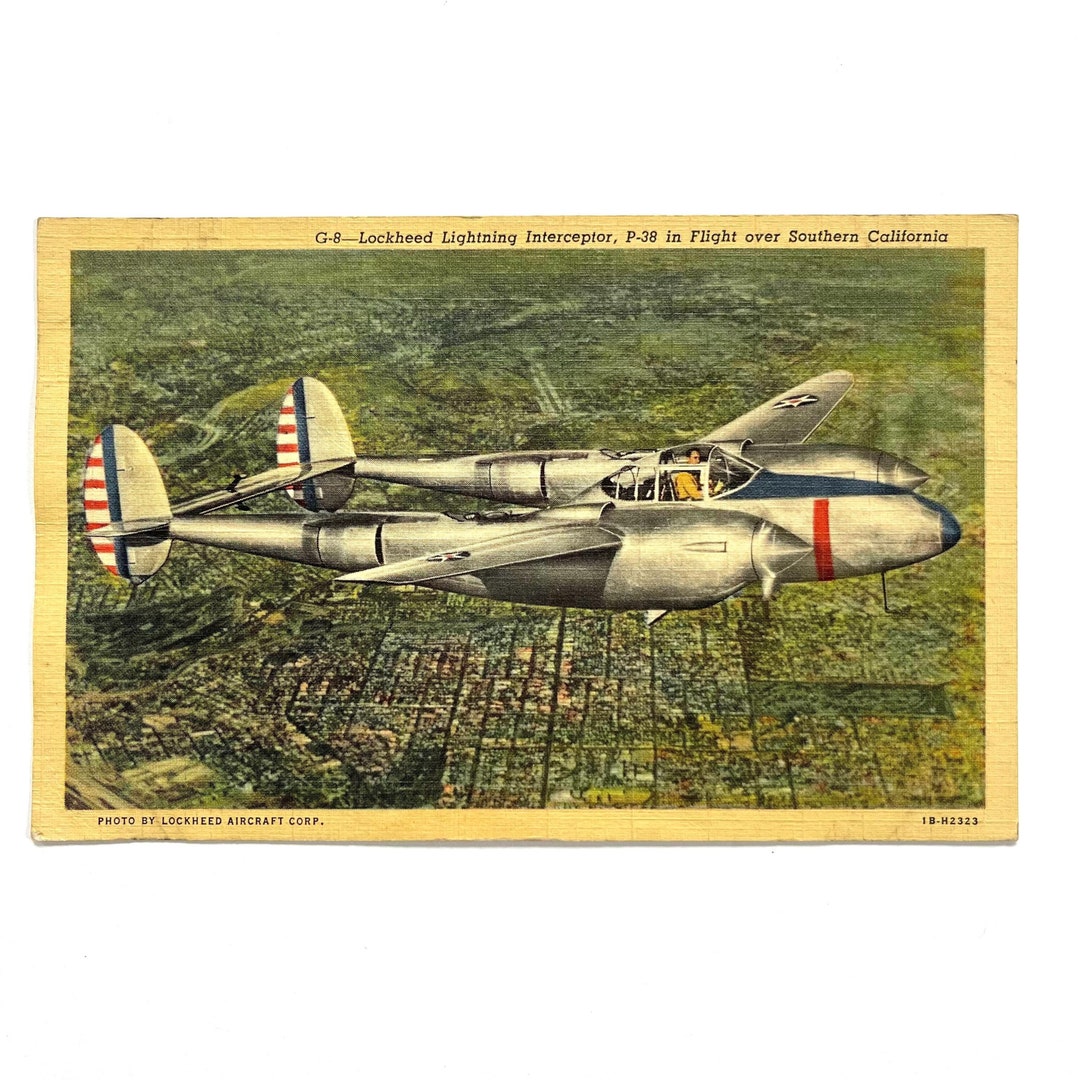 Lockheed Lightning Interceptor Aircraft P-38 WW2 in Flight Over ...