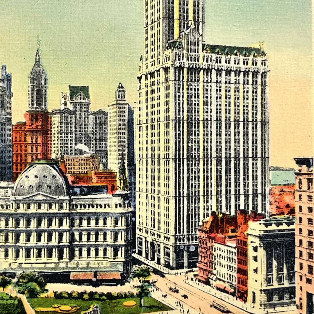 Woolworth Building, New York, NY Vintage Linen Postcard 1940's - Etsy
