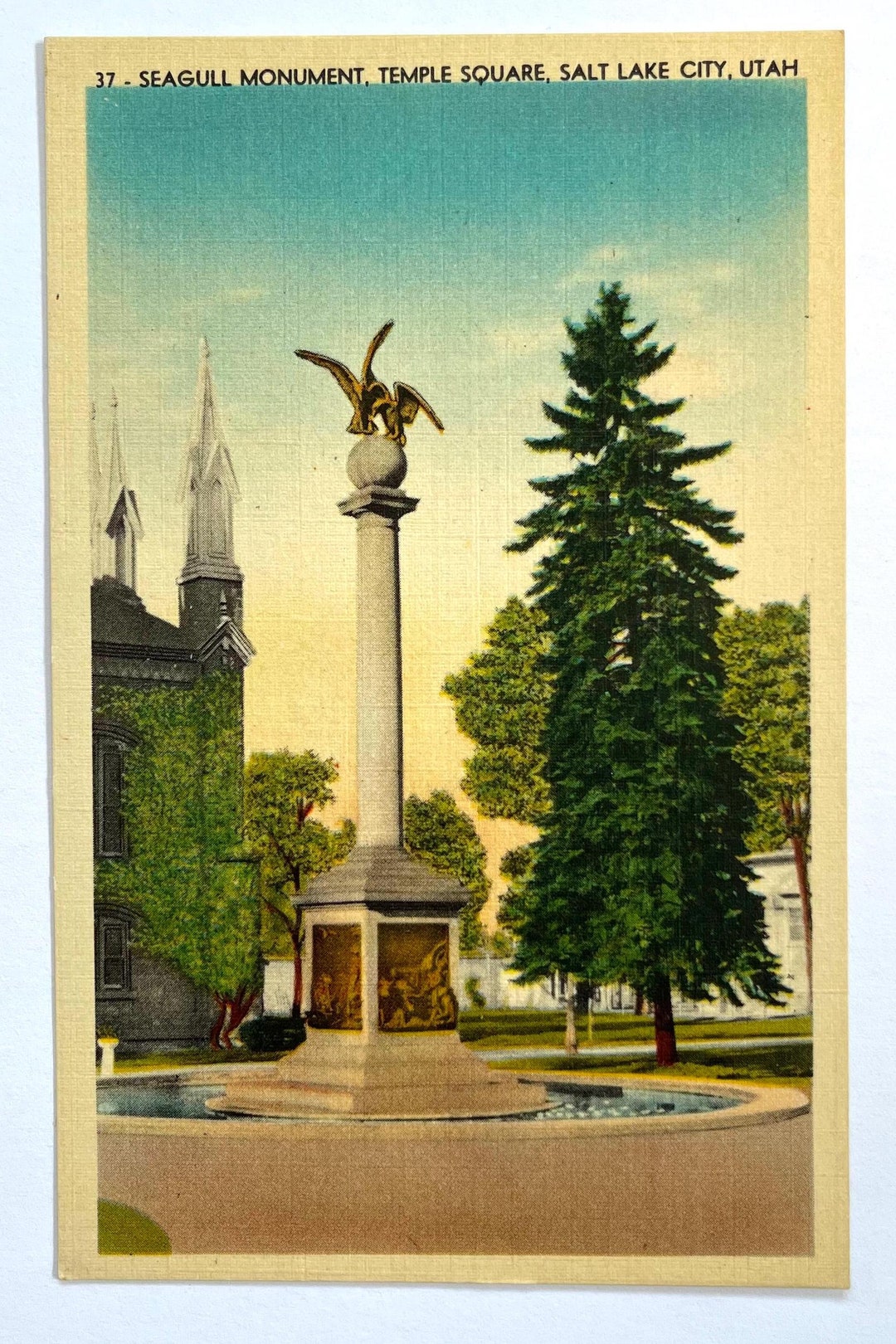 Salt Lake City, Utah UT - Seagull Monument, Temple Square Vintage ...