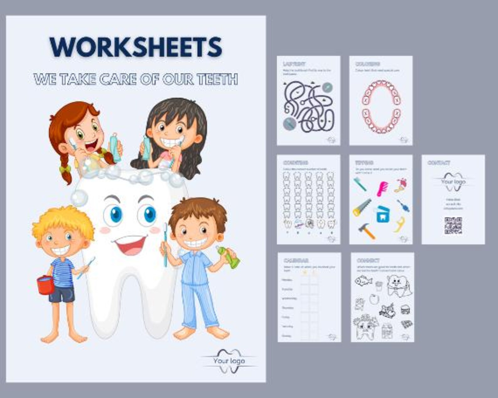 8 Printable Dental Kids Worksheets – Fun Oral Hygiene Activities ...