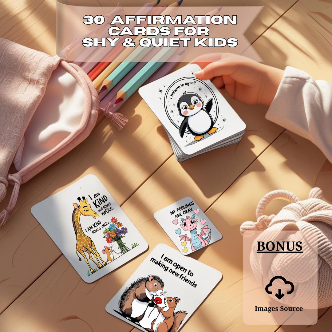 Printable Affirmation Cards for Shy and Quiet Kids – Self-esteem and ...