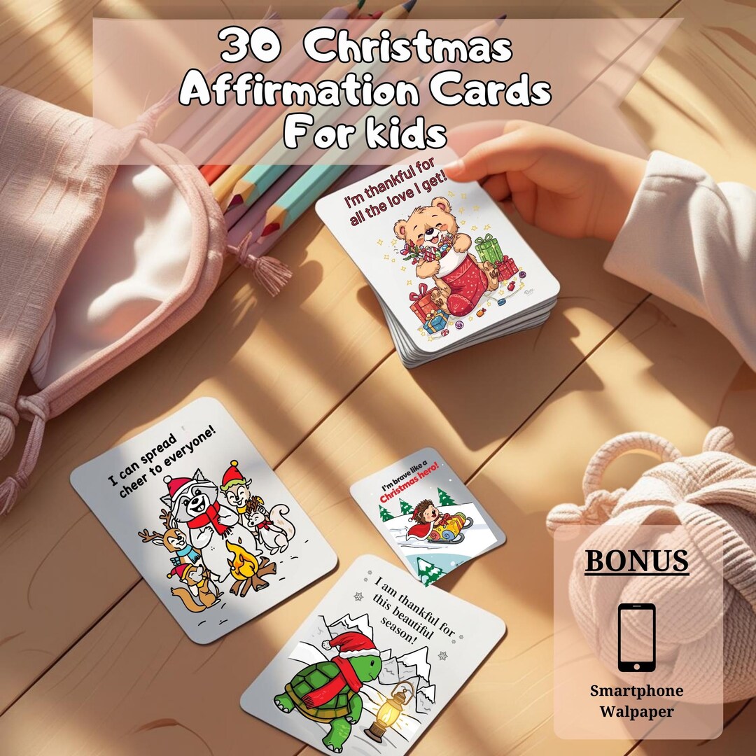 Kids Christmas Affirmation Cards: Animal Mindfulness (PDF) - Etsy