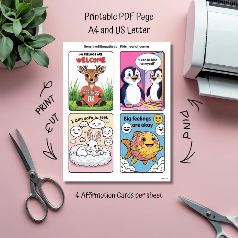 Printable Affirmation Cards for Sensitive Kids: Gentle Souls Support ...