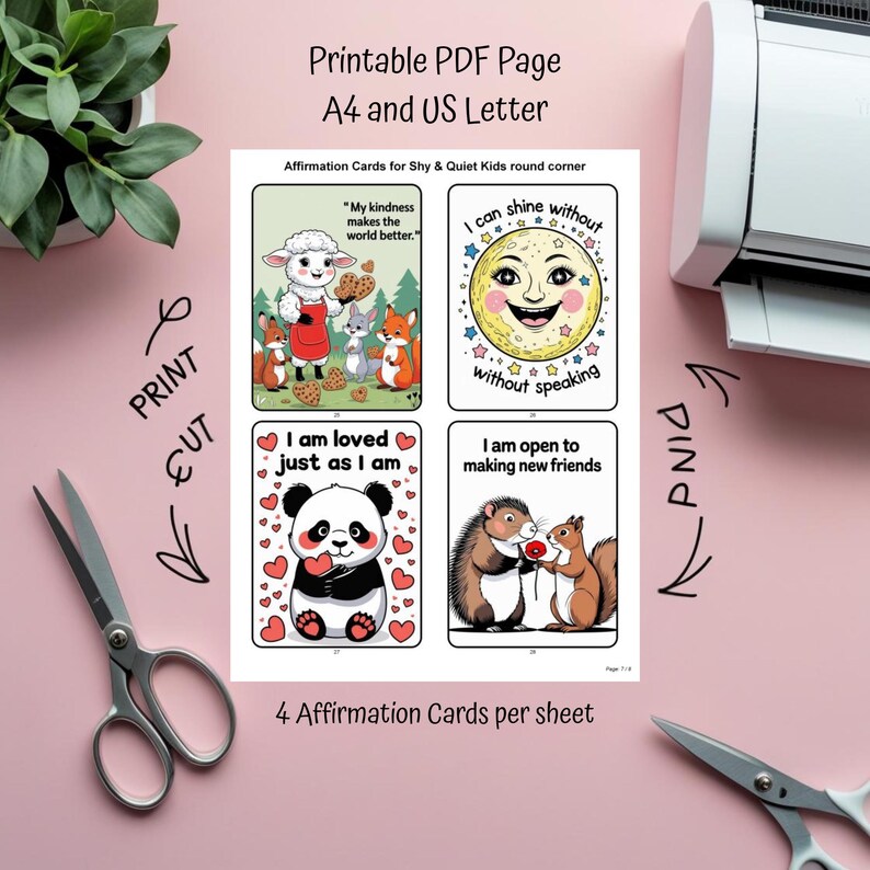 Printable Affirmation Cards for Shy and Quiet Kids – Self-esteem and ...