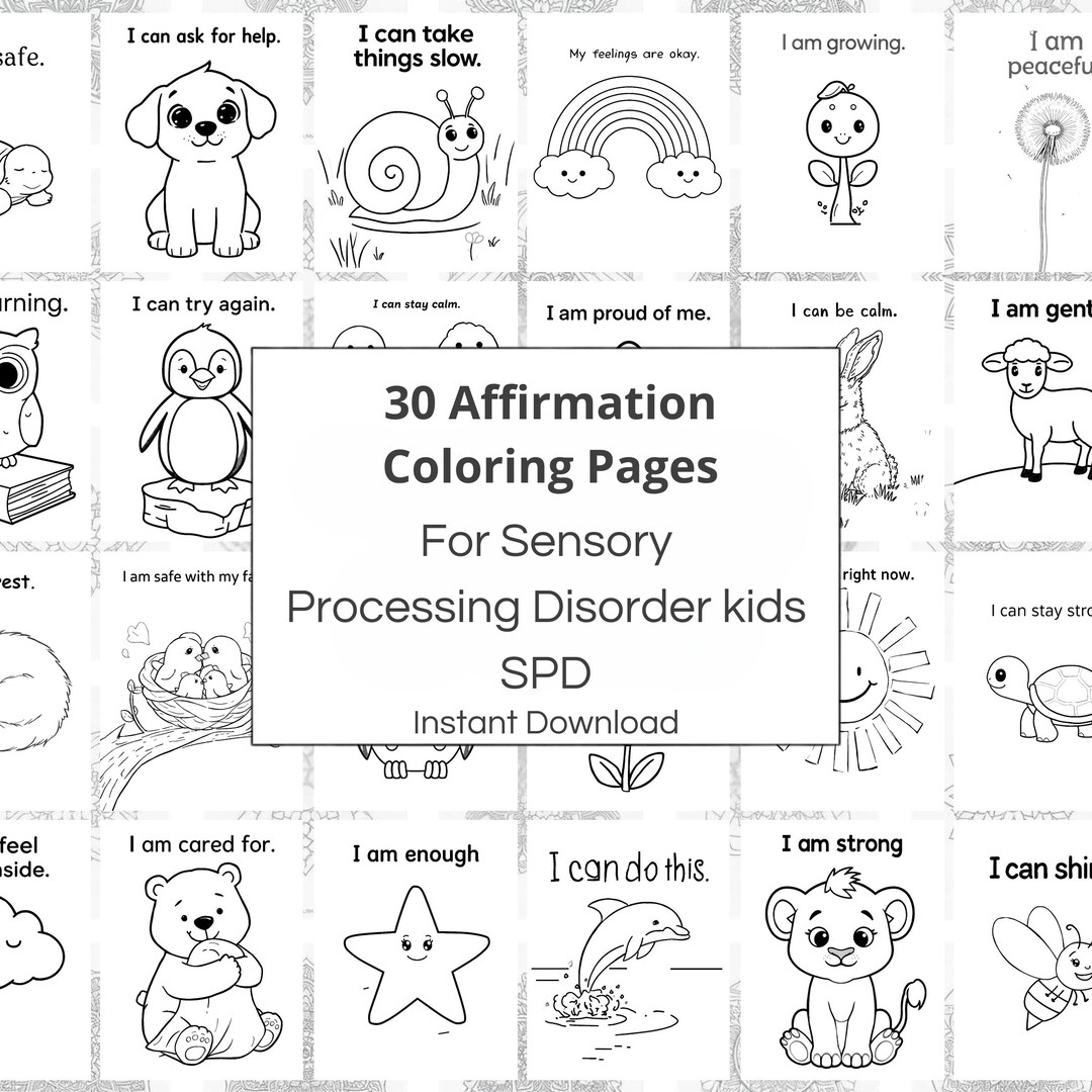 Sensory Friendly Coloring Pages | SPD Calming Activity Printables - Etsy