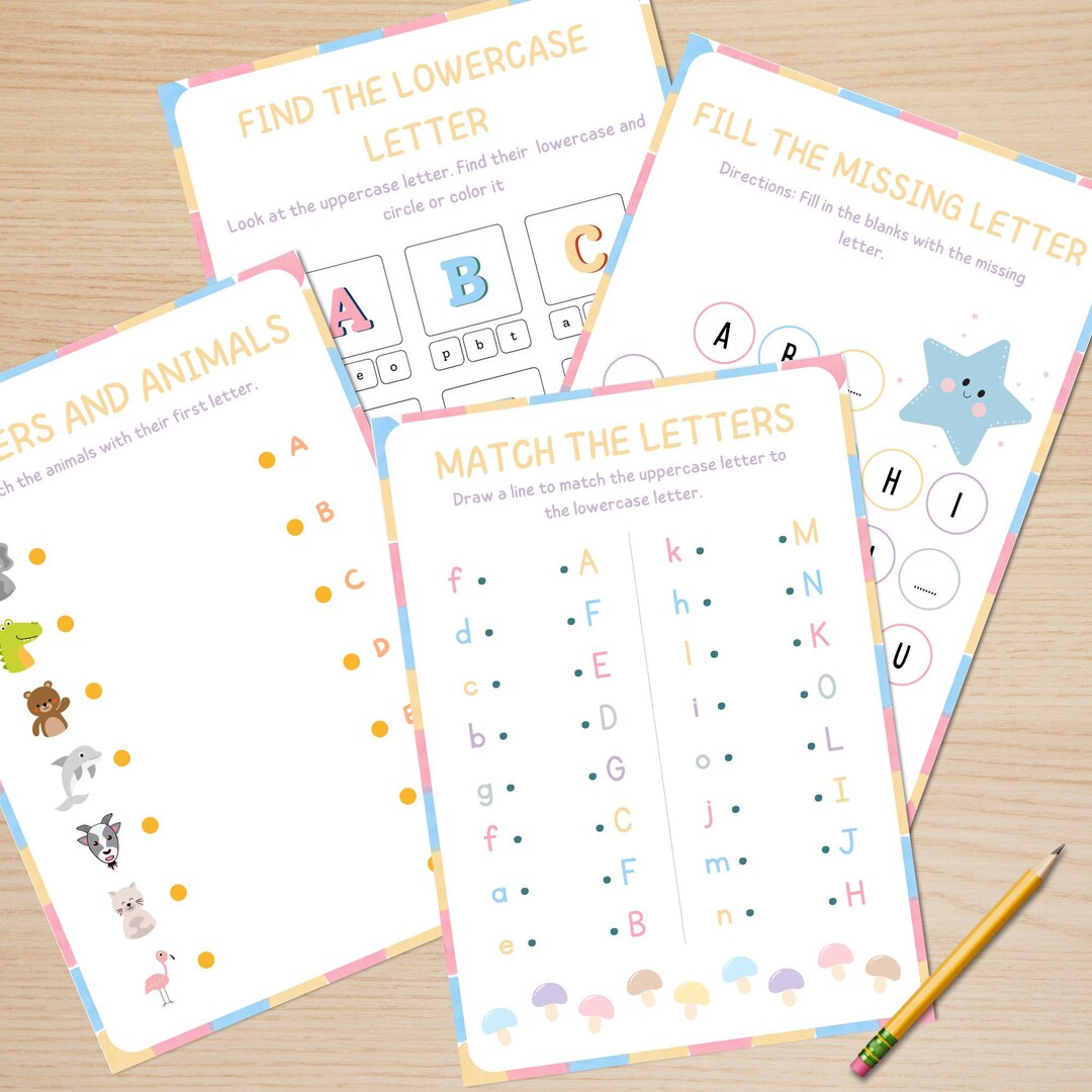 Alphabet Worksheets for Preschool and KG | Uppercase & Lowercase ...