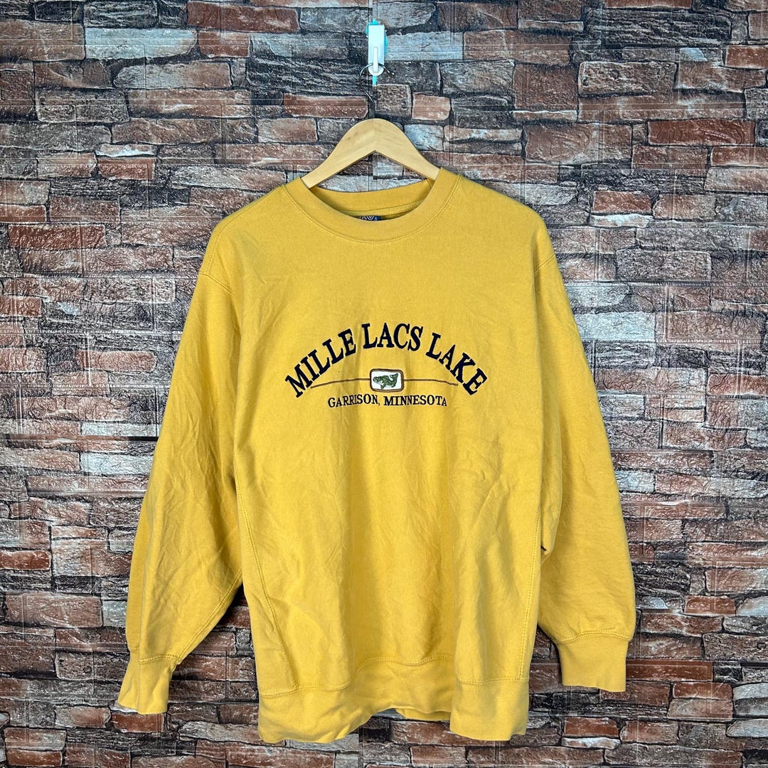 Vintage Fishing Mille Lacs Lake Sweatshirt Fishing Mille Crewneck ...