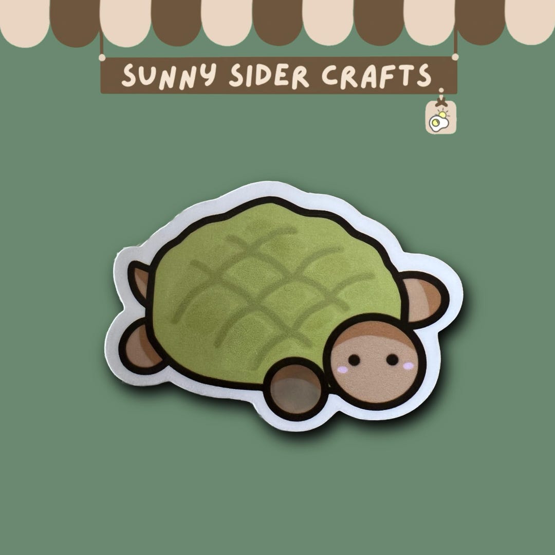 Turtle Melon Pan Sticker - Etsy
