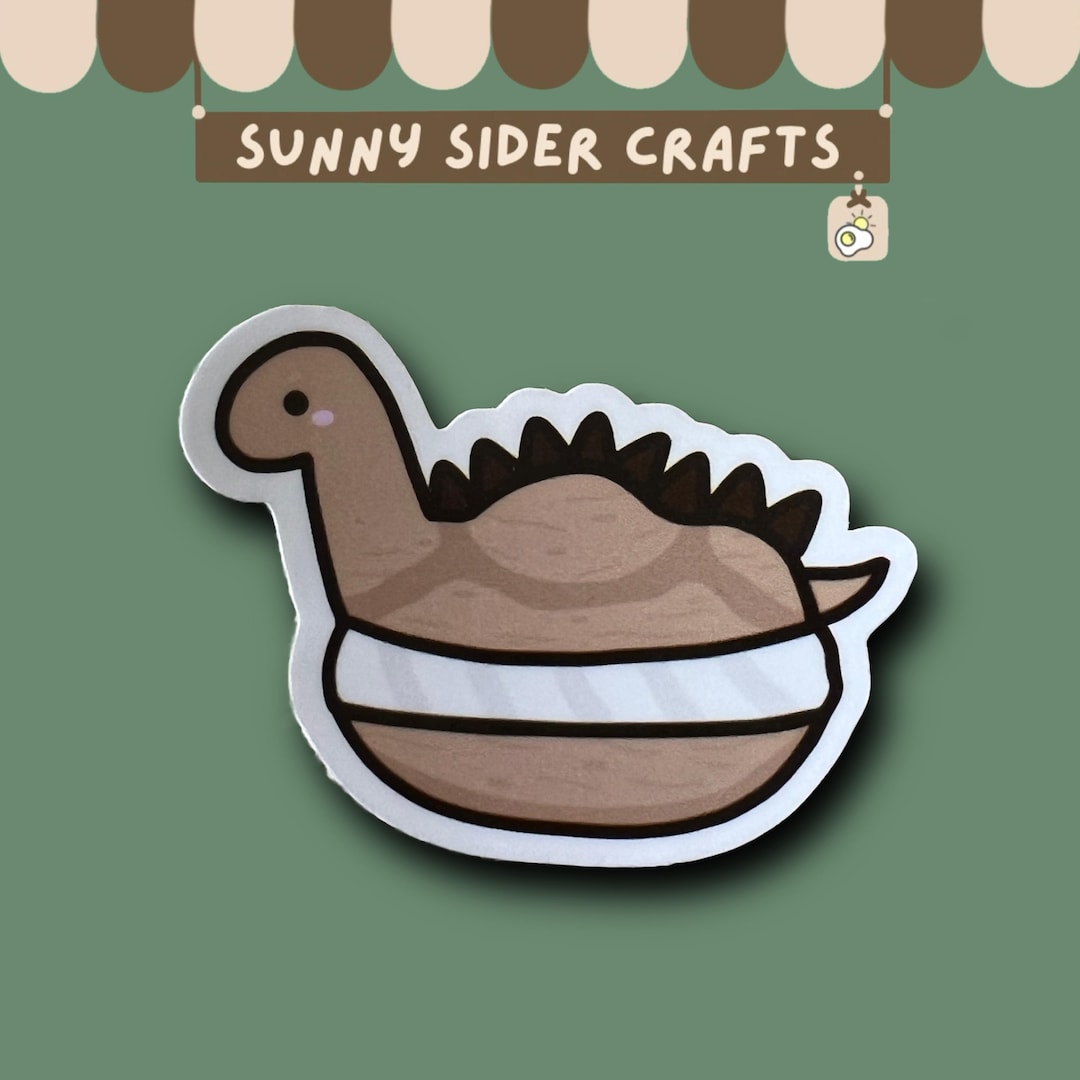 Dinosaur Cream Puff Sticker - Etsy