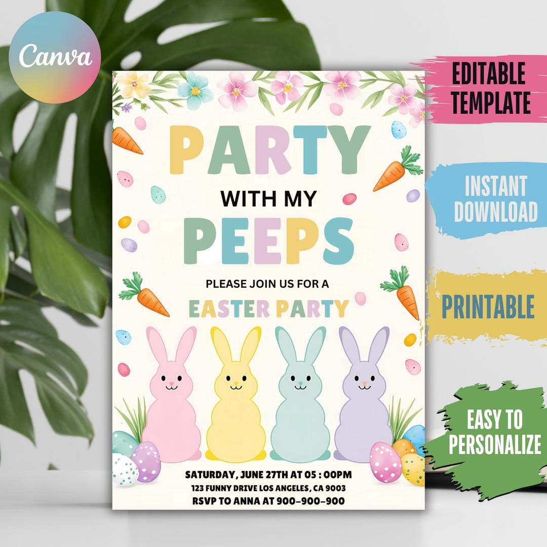 Easter Egg Hunt Invitation Easter Bunny Evite Easter Party Invite ...