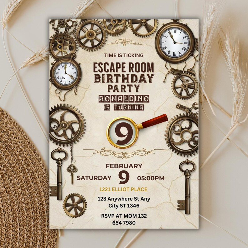 Escape Room Birthday Invitation Template: Mystery Party (digital ...
