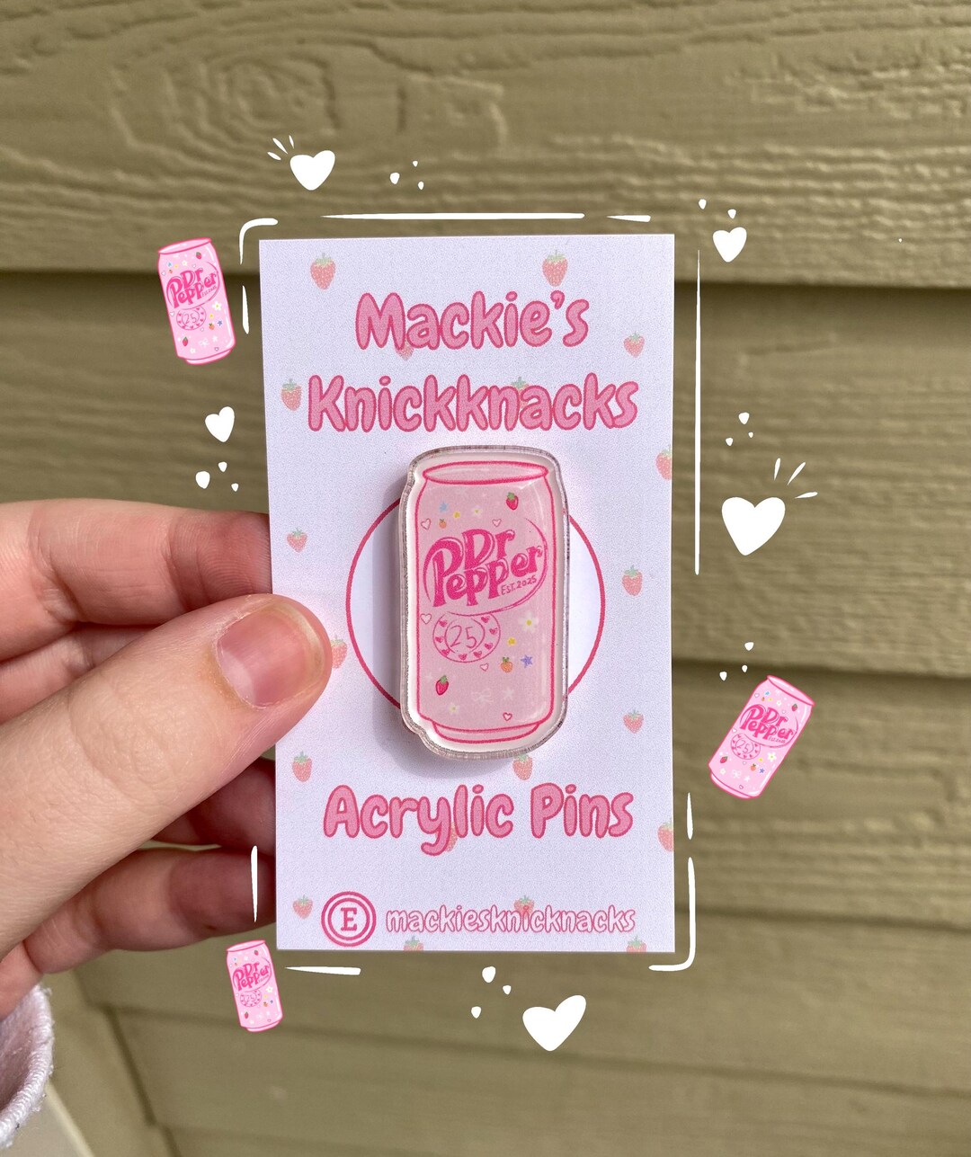 Pink Dr. Pepper Acrylic Pin | Dr. Pepper | Pink Pins | Cute Pins ...