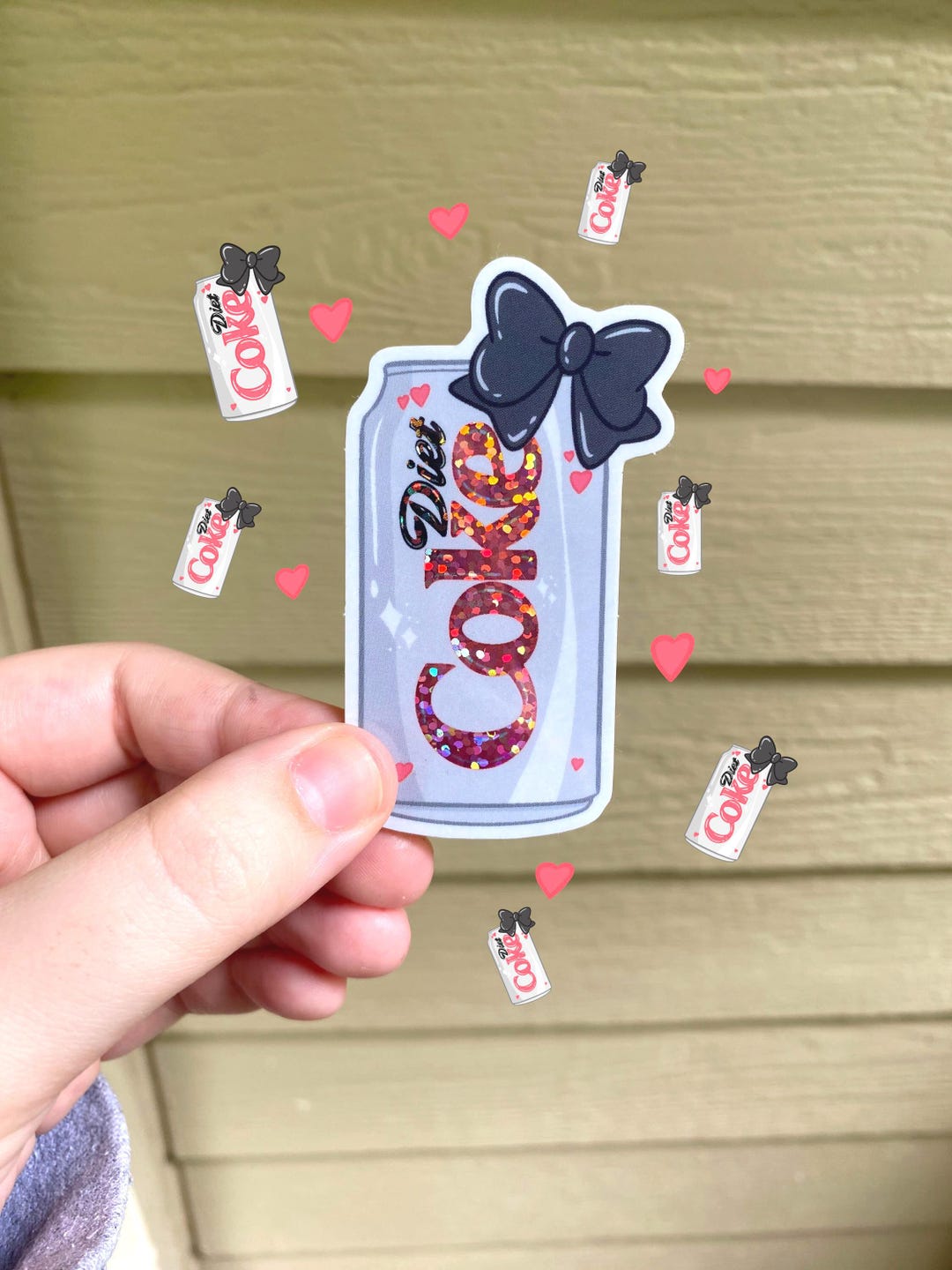 Diet Coke Glitter Sticker: Girly Water Bottle Decal - Etsy