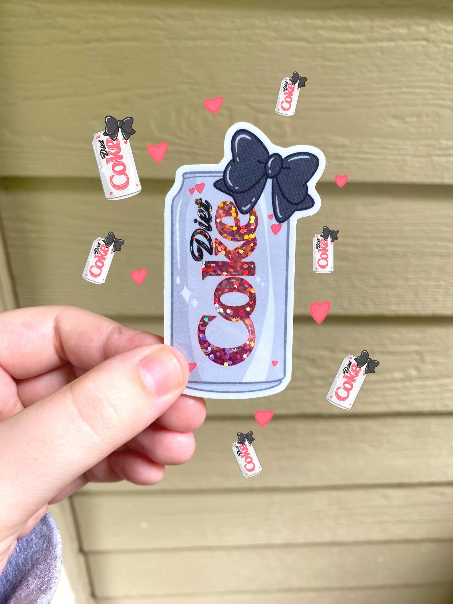 Diet Coke Glitter Sticker: Girly Water Bottle Decal - Etsy