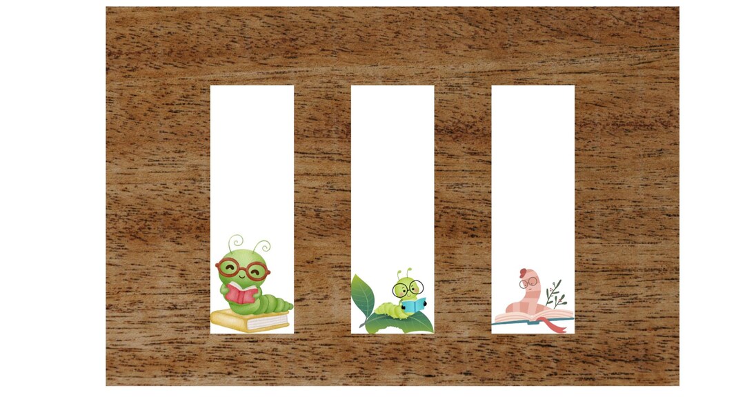 Digital Bookmark/ Bookworm Bookmark/ Kids Bookmark Digital/ Digital ...