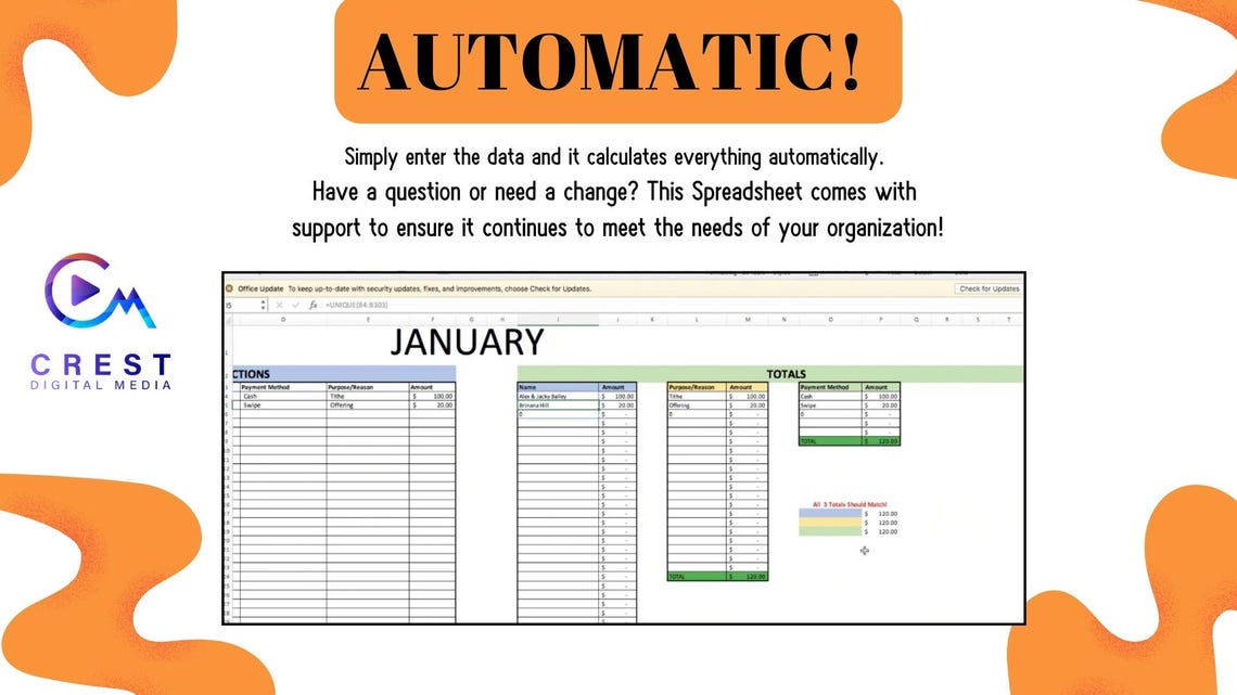 The BEST Church Donation Tracker Spreadsheet Automatic Donor Management ...