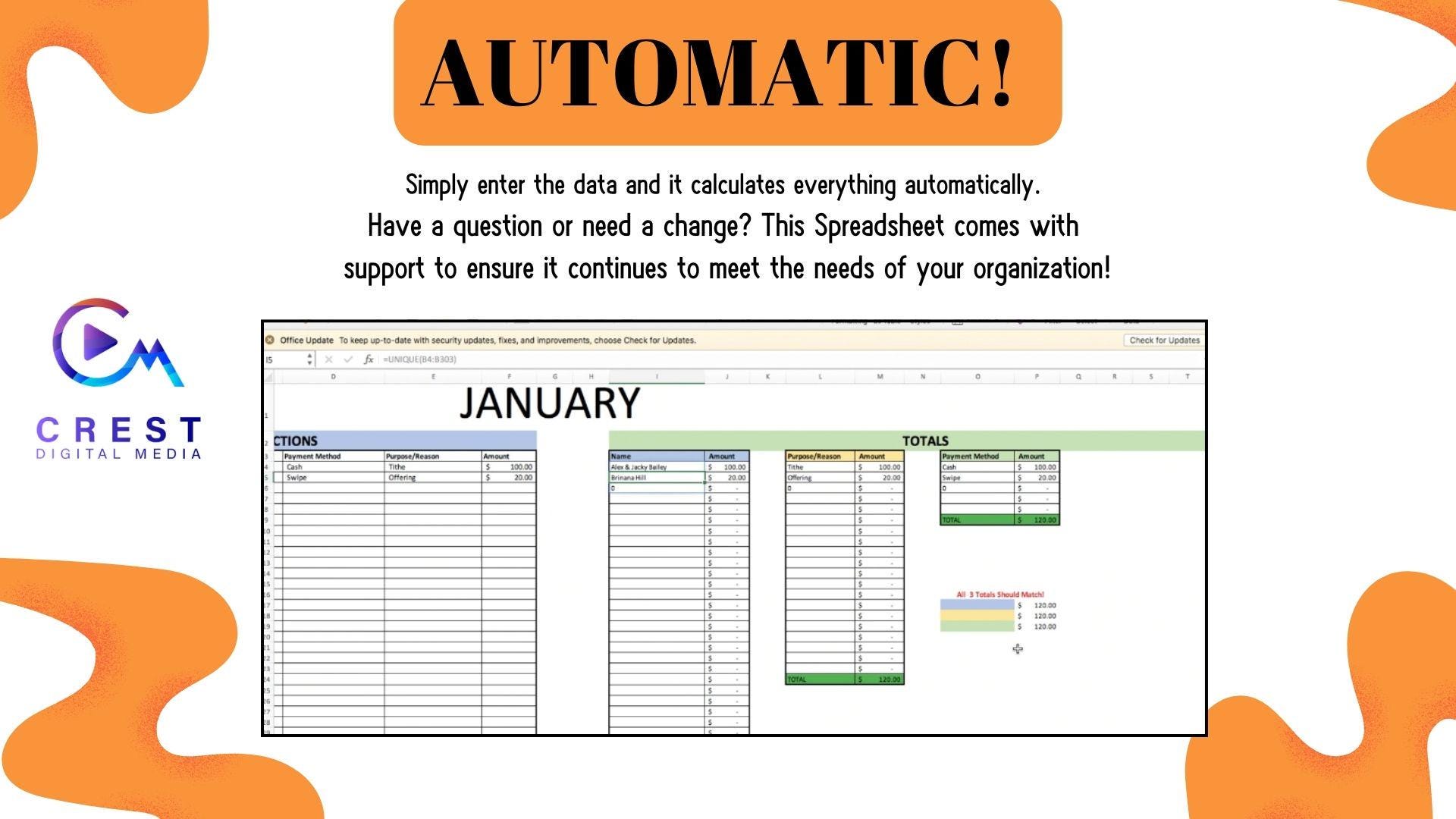 The BEST Church Donation Tracker Spreadsheet | Automatic Donor ...