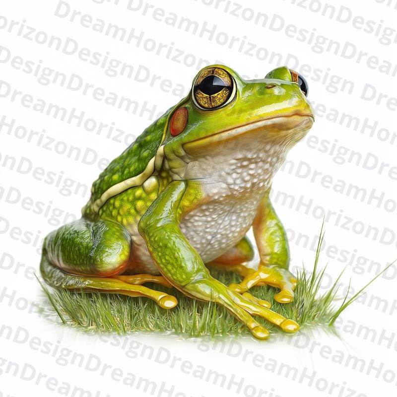Pond Frog Clipart, 12 High Quality Designs, Wildlife, Nature, Digital ...