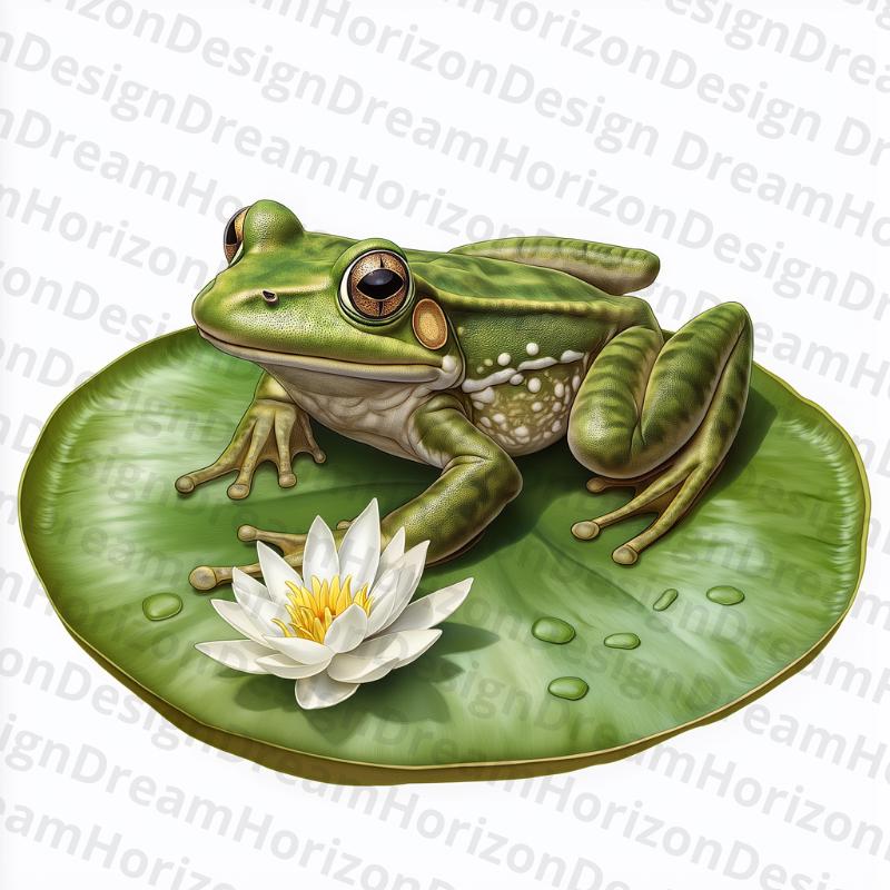 Pond Frog Clipart, 12 High Quality Designs, Wildlife, Nature, Digital ...