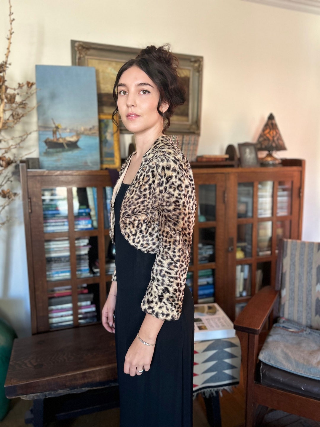 1950's Fuzzy LEOPARD Print Bolero. - Etsy