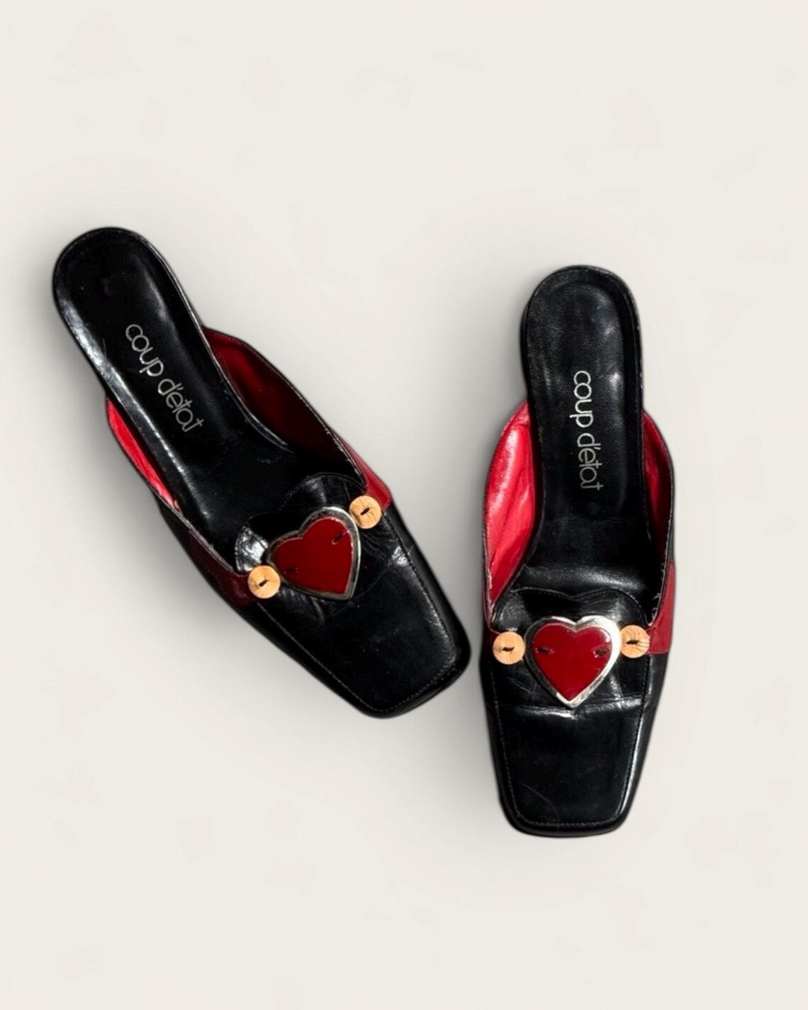 Vintage 90s Square Toe Slides - Etsy