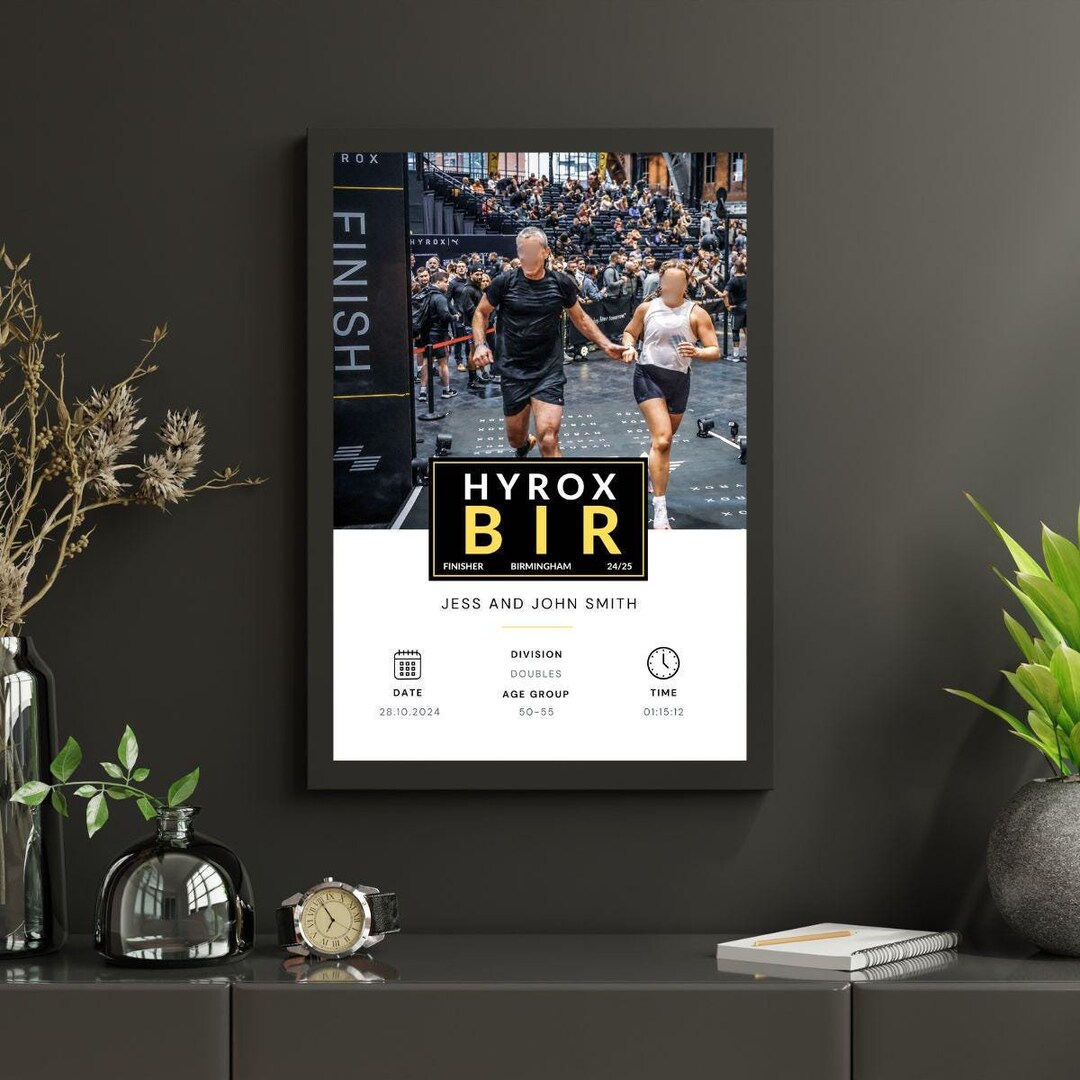 Personalised Hyrox Results Digital Poster Keep Your Race as a Memory to ...