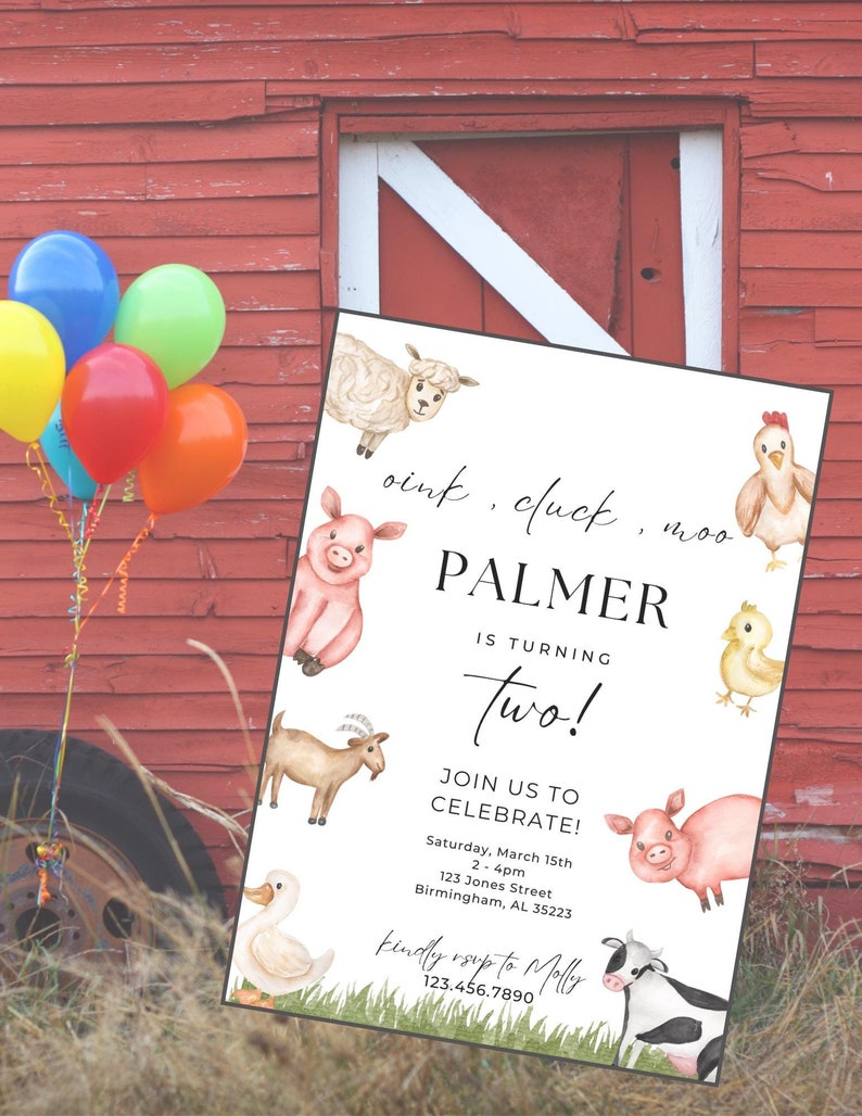 Oink, Cluck, Moo Birthday Party Invitation! - Etsy