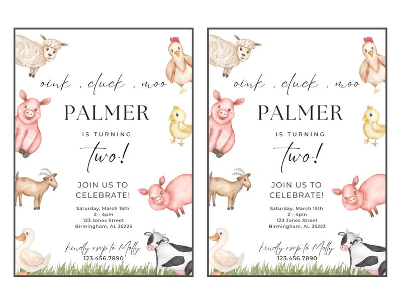 Oink, Cluck, Moo Birthday Party Invitation! - Etsy