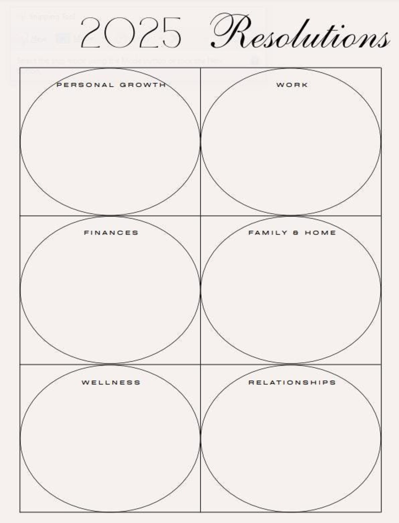 2025 Printable New Year's Resolution Template - Etsy