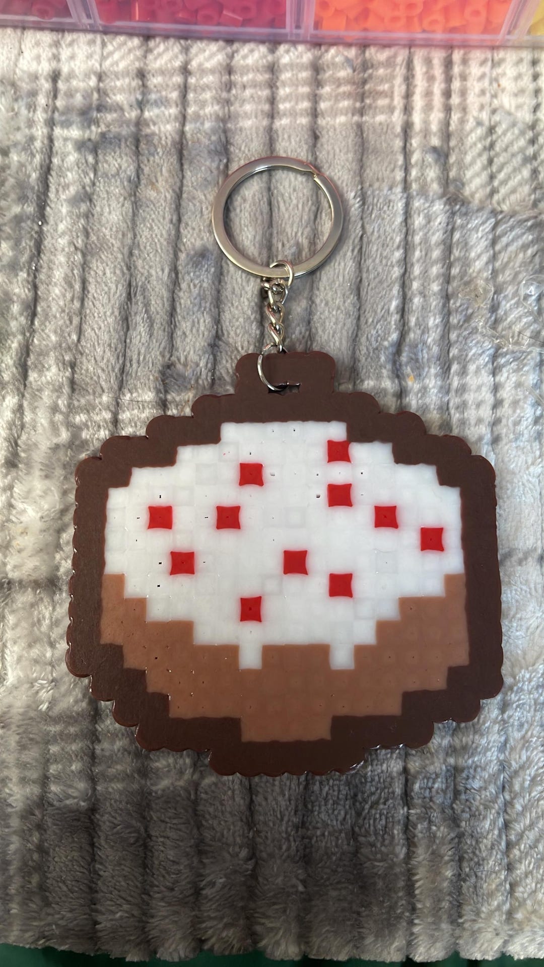 Minecraft Cake Keychain Perler Bead Fuse Bead Melt Bead Cute Funny Alt ...
