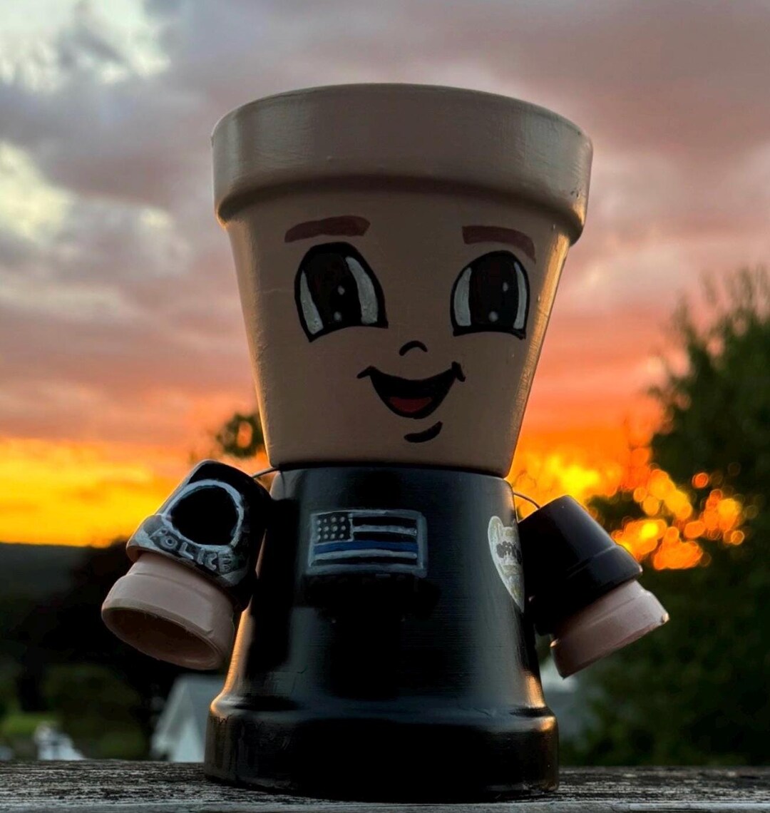 Police Officer Terracotta Pot. - Etsy