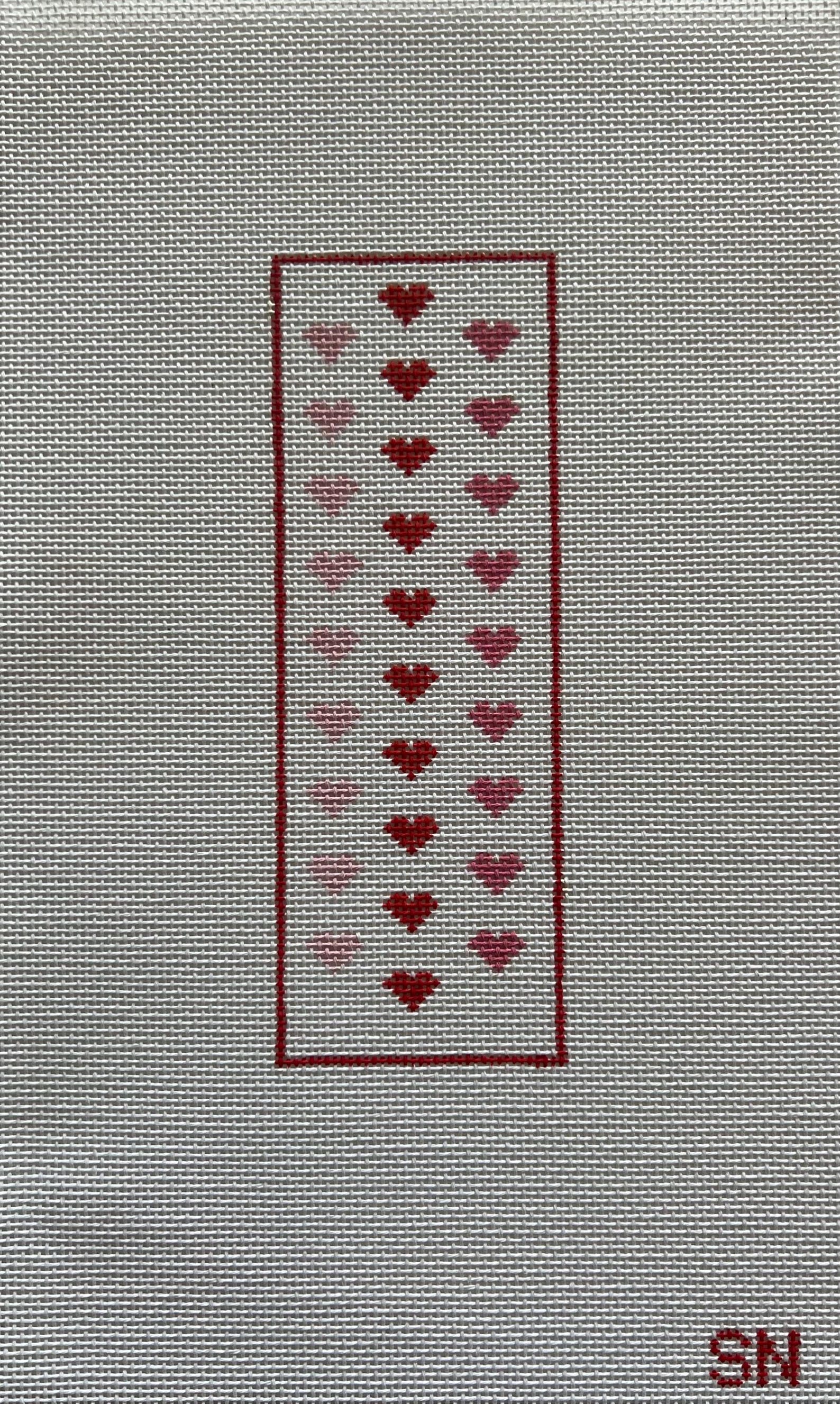 Pink and Red Heart Bookmark Handpainted Needlepoint Canvas - Etsy