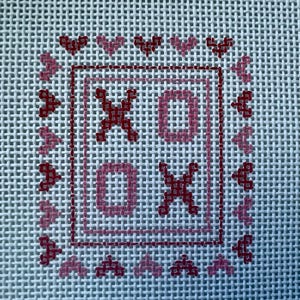 XOXO Valentines Day Handpainted Needlepoint Canvas With Threads! - Etsy