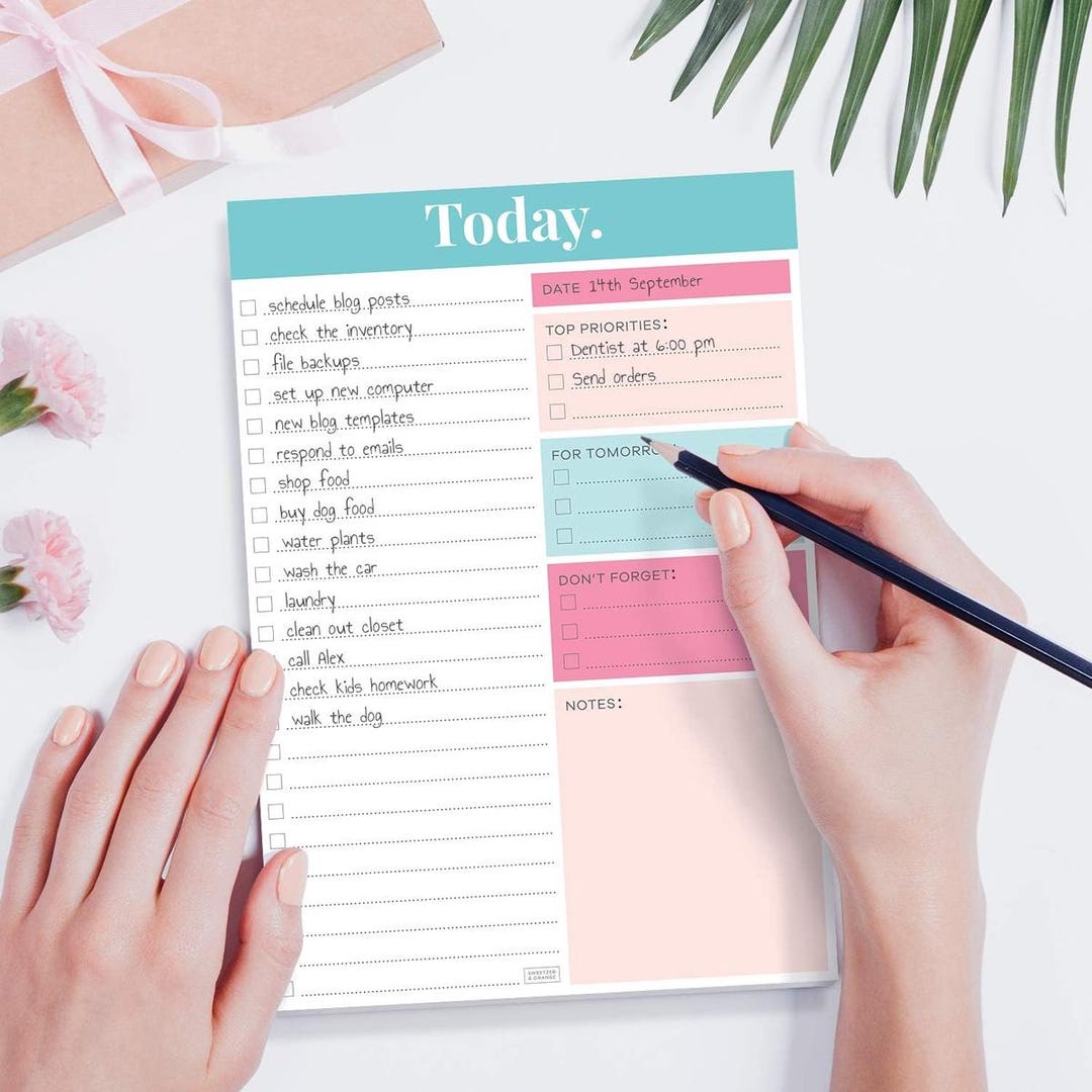Printable Daily Planner Undated To-do List Productivity Desk Pad Daily ...
