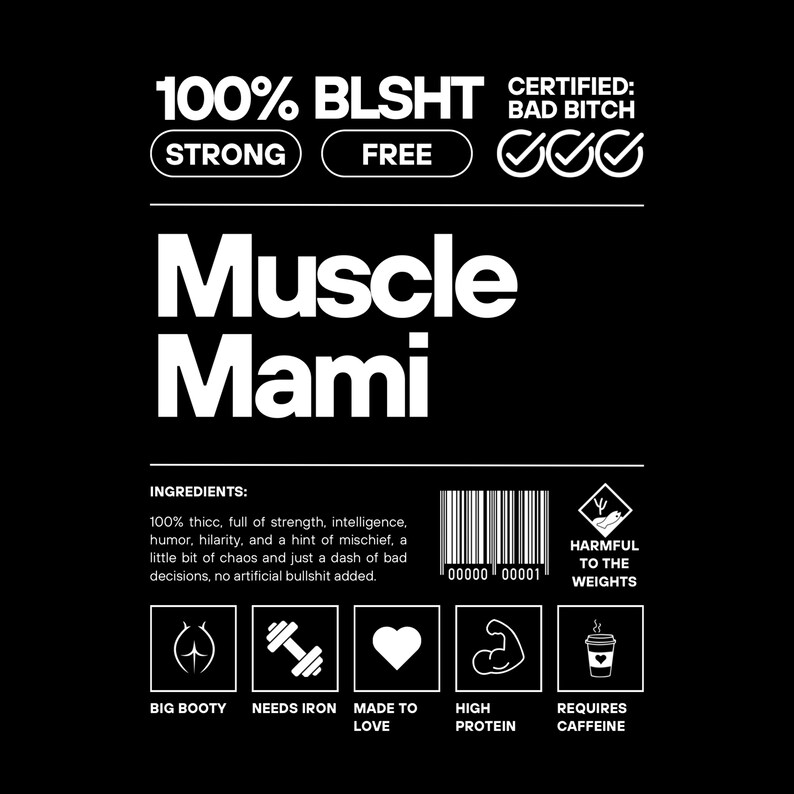 Muscle Mami PNG and PDF for Pump Cover, Funny Gym Shirt Png, Gym Funny ...