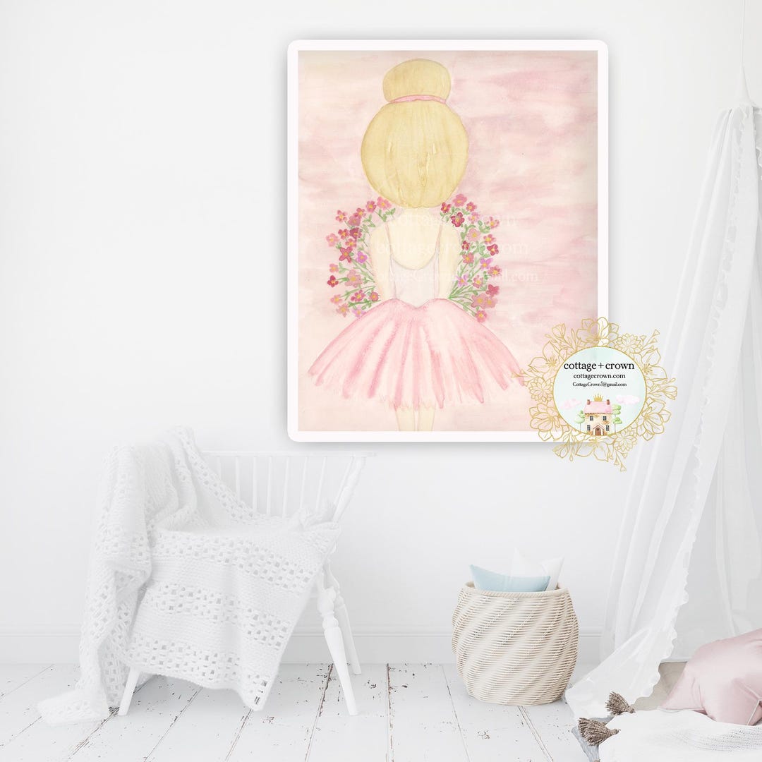Boho Ballerina Ballet Dance Studio Watercolor Digital Printable Wall ...