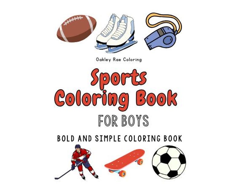 Coloring Book Sports for Boys Coloring Book Bold and Easy Coloring ...