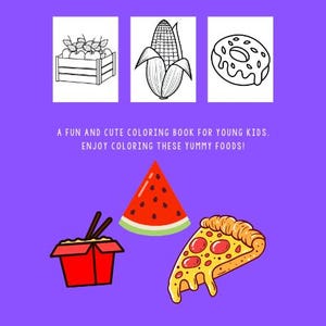 Printable Bold and Easy Food Coloring Book Printable Activities Food ...