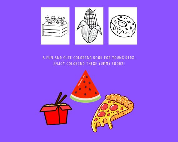 Printable Bold and Easy Food Coloring Book Printable Activities Food ...