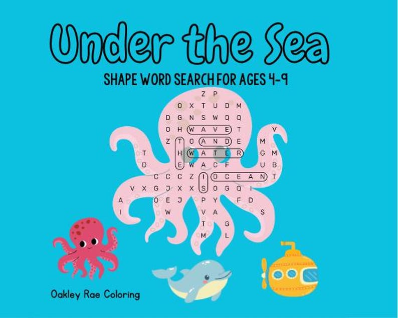 Kids Printable Word Search for Kids Word Search Puzzle Under the Sea ...