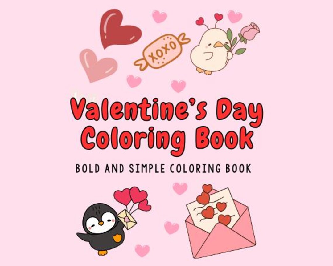 Coloring Book Valentine's Day Coloring Book for Girls Printable ...