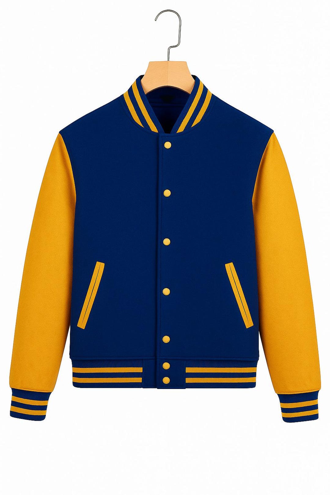 Blue and Yellow Varsity Jacket | Two-tone Bomber Jacket | Retro College ...