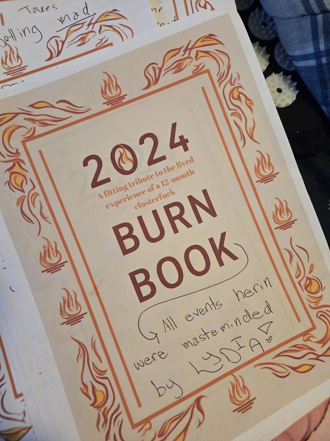 Burn Book 2024 Printable PDF Letter Size Cover and Pages Burn Books ...
