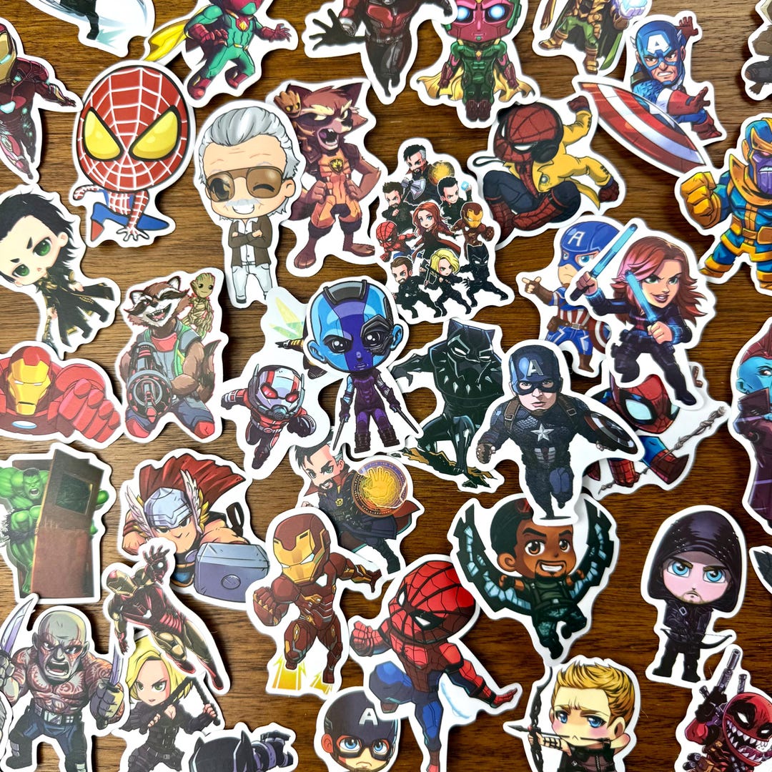 10 Random Superhero Stickers - Diary Stickers / Journaling Stickers ...