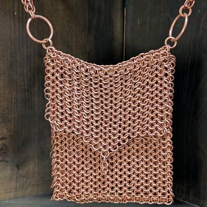 Chainmaille Purse Handmade From Copper Wire Statement Piece 1 of a Kind ...
