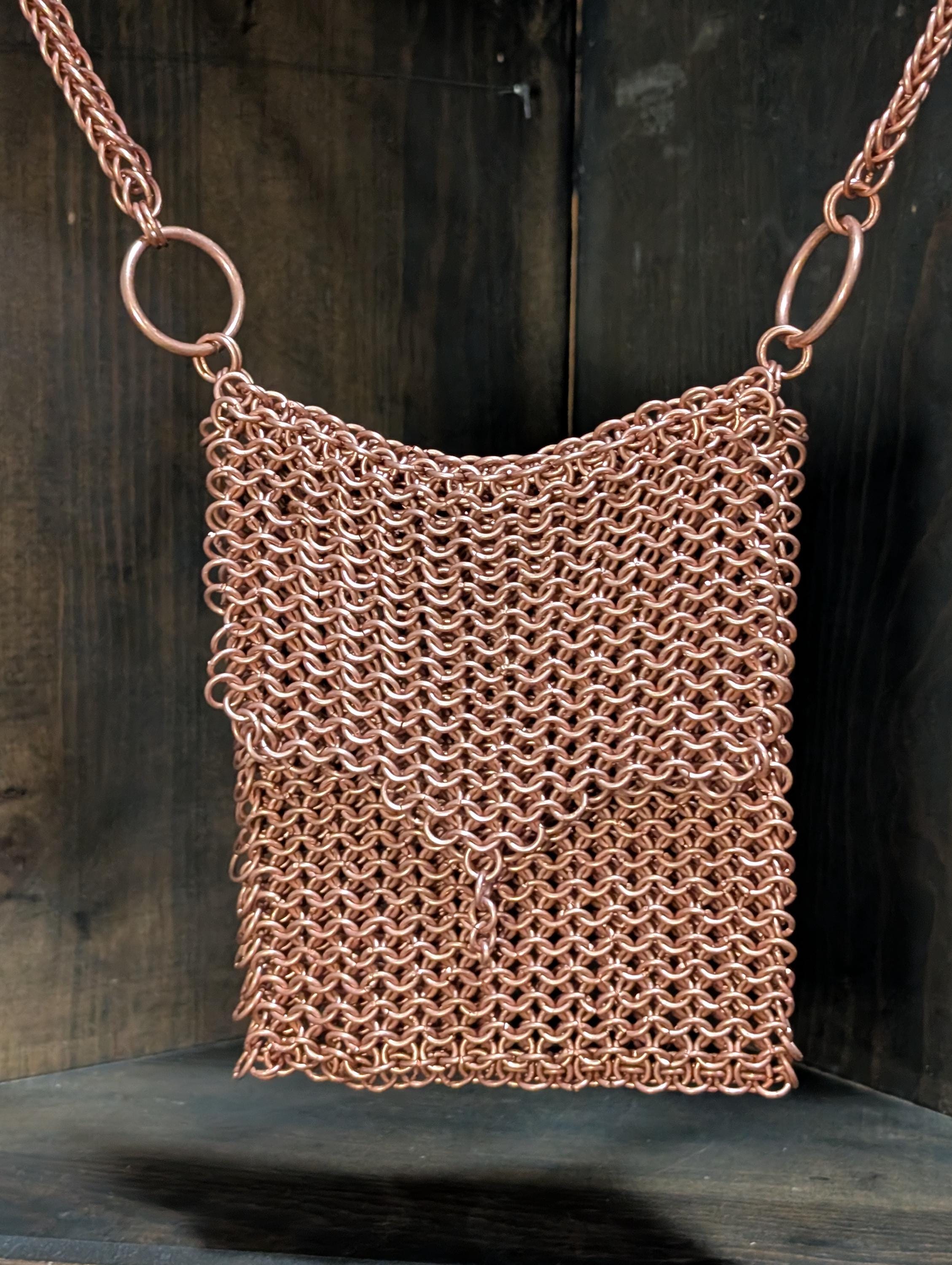 Chainmaille Purse Handmade From Copper Wire Statement Piece 1 of a Kind ...