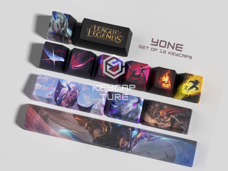 Yone Keycaps Set League of Legends Inspired Artisan Keycaps for ...