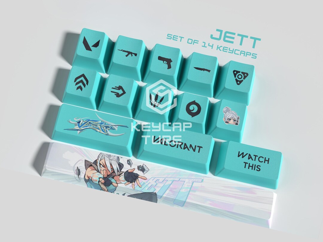 Jett Keycaps Set Soar With the Wind Valorant Keyboard Set for Gamers - Etsy